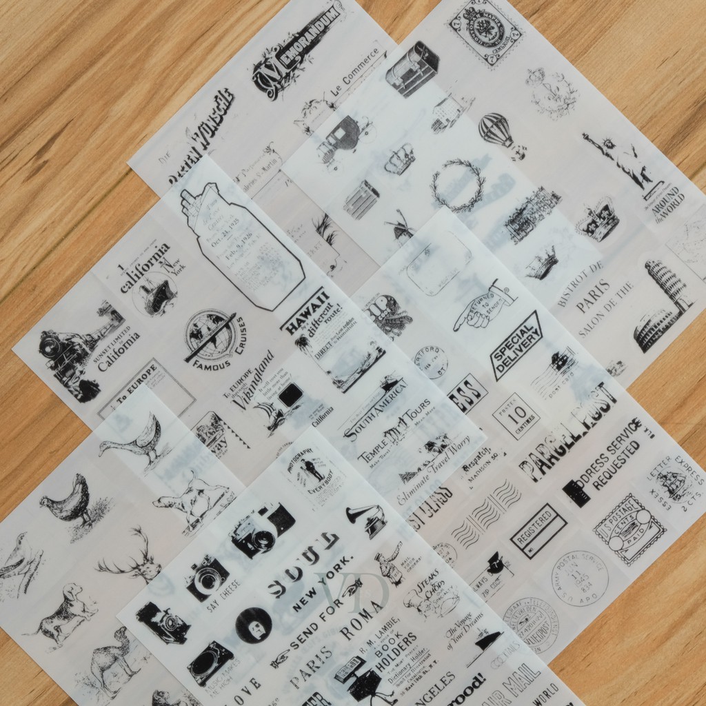 Vintage Theme - Black & Transparent PVC Sticker | Shopee Philippines