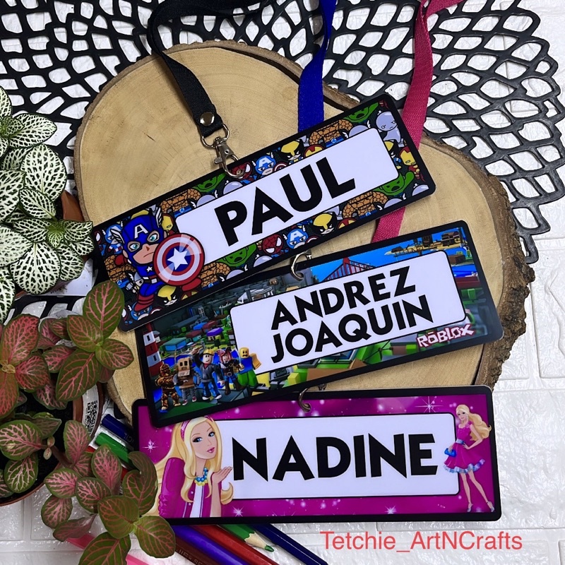 PVC NAME TAGS FOR KIDS with detachable lace | Shopee Philippines