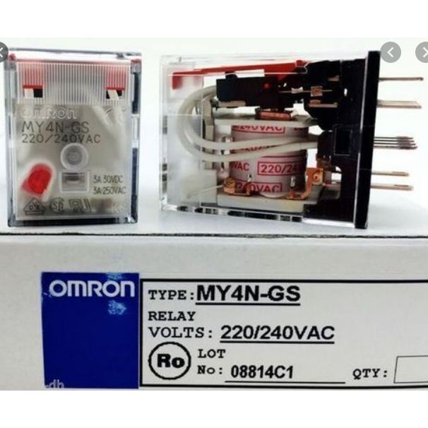 Omron Relay MY4N-GS , 3A, 220V-240VAC Coil, 14-pins with Free Socket | Shopee Philippines