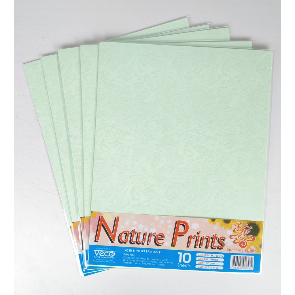 Veco Elit Paper Nature Prints Big Flowers 80gsm 8.5x11in (10shts/set x ...