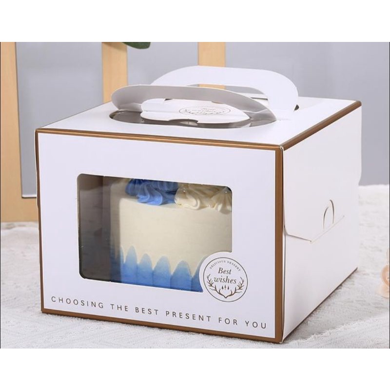 Imported Cake Box 16x16x12.5cm / 16x16x15cm with free cakeboard ...