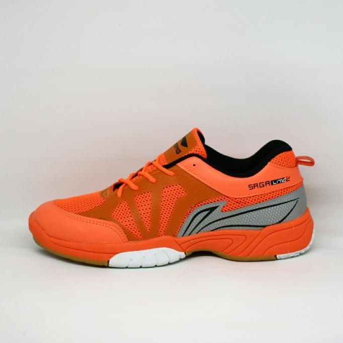 PUTIH Badminton Lining Saga Lite 2 Shoes Orange White Stabilo Li Ning ...