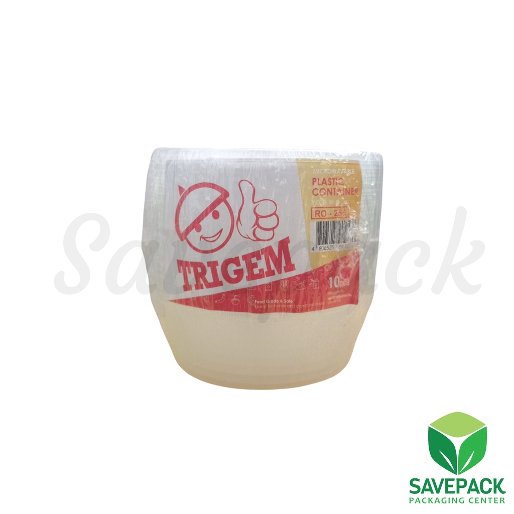 RO-250ml TRIGEM Round Microwavable Container 10pcs | Shopee Philippines