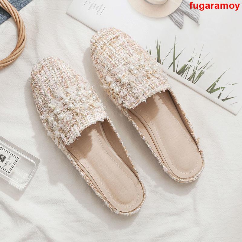 35-43 Size Large Size Women's Shoes Toe-Covered Slippers 41 Outer Wear ...