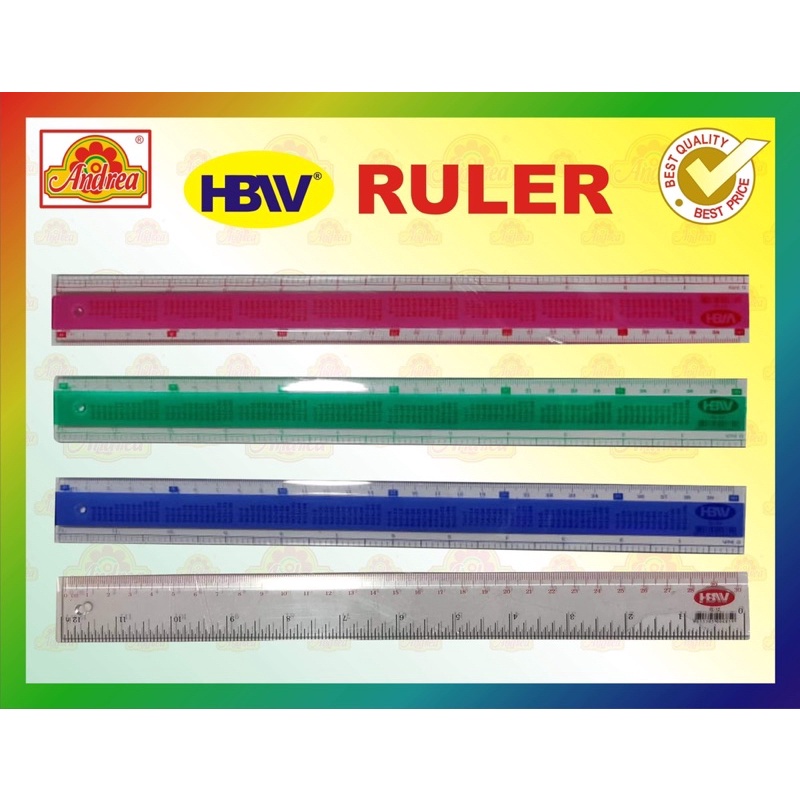 Hbw Ruler 12" (sold in 1piece) | Andrea | Shopee Philippines