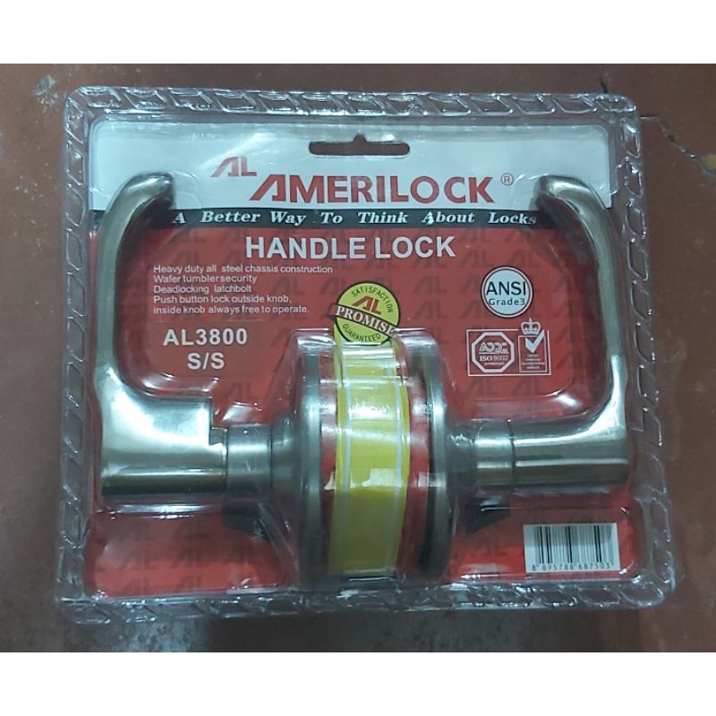 Amerilock Stainless Lockset AL 587 S/S Door Knob, Lock Set Doorknob ...