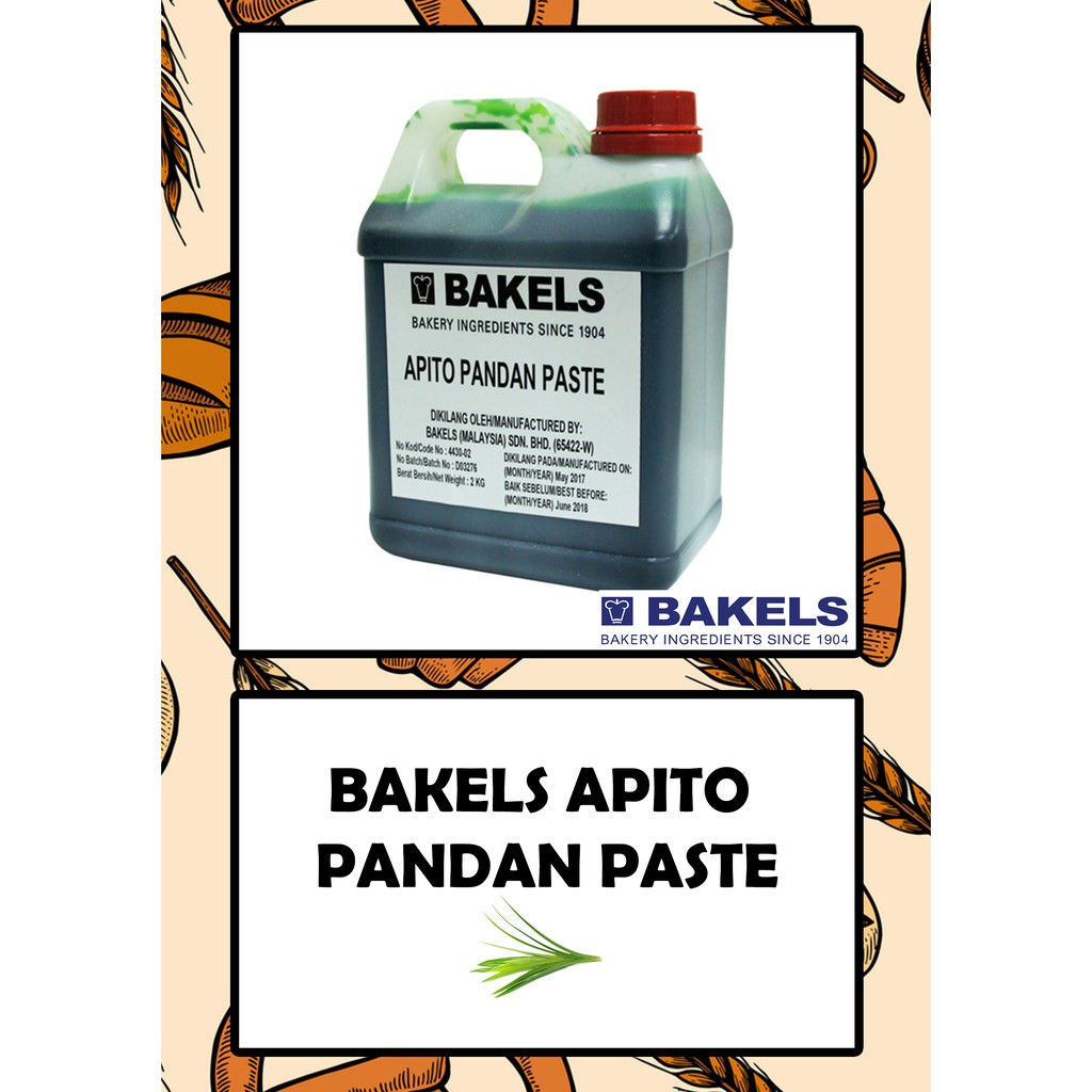 (1 Jerry Can/2 Kg) Bakels Apito Pandan Paste, Pandan Paste Flavor ...