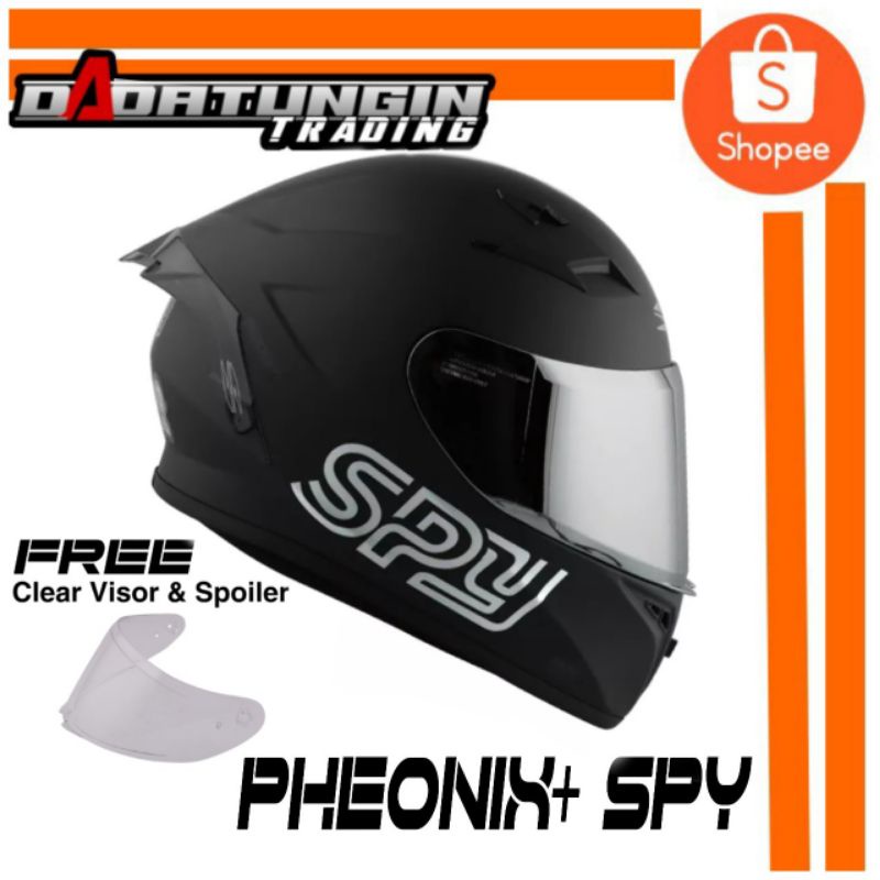 Spyder Phoenix+ v2 ( Single Visor) Built in Spoiler with Colored Visor ...