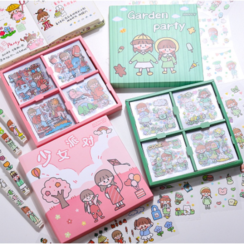 100pcs Cartoon Ins Sticker Cute Girl Pet Waterproof Sticker Student ...
