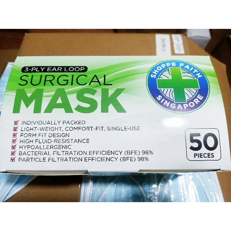 Comfy Individual pack 3Ply Surgical Mask Shoppe Faith Singapore (CHOOSE ...