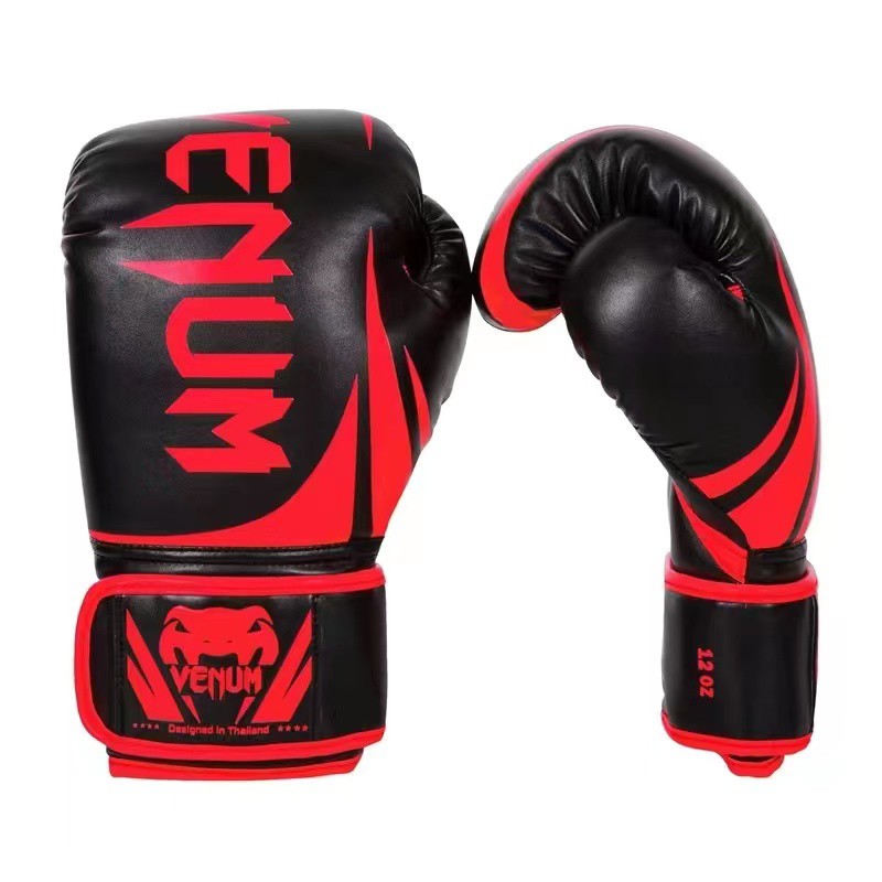 VENOM 10oz 12oz Leather Boxing Gloves Special Training Boxing Muay Thai ...