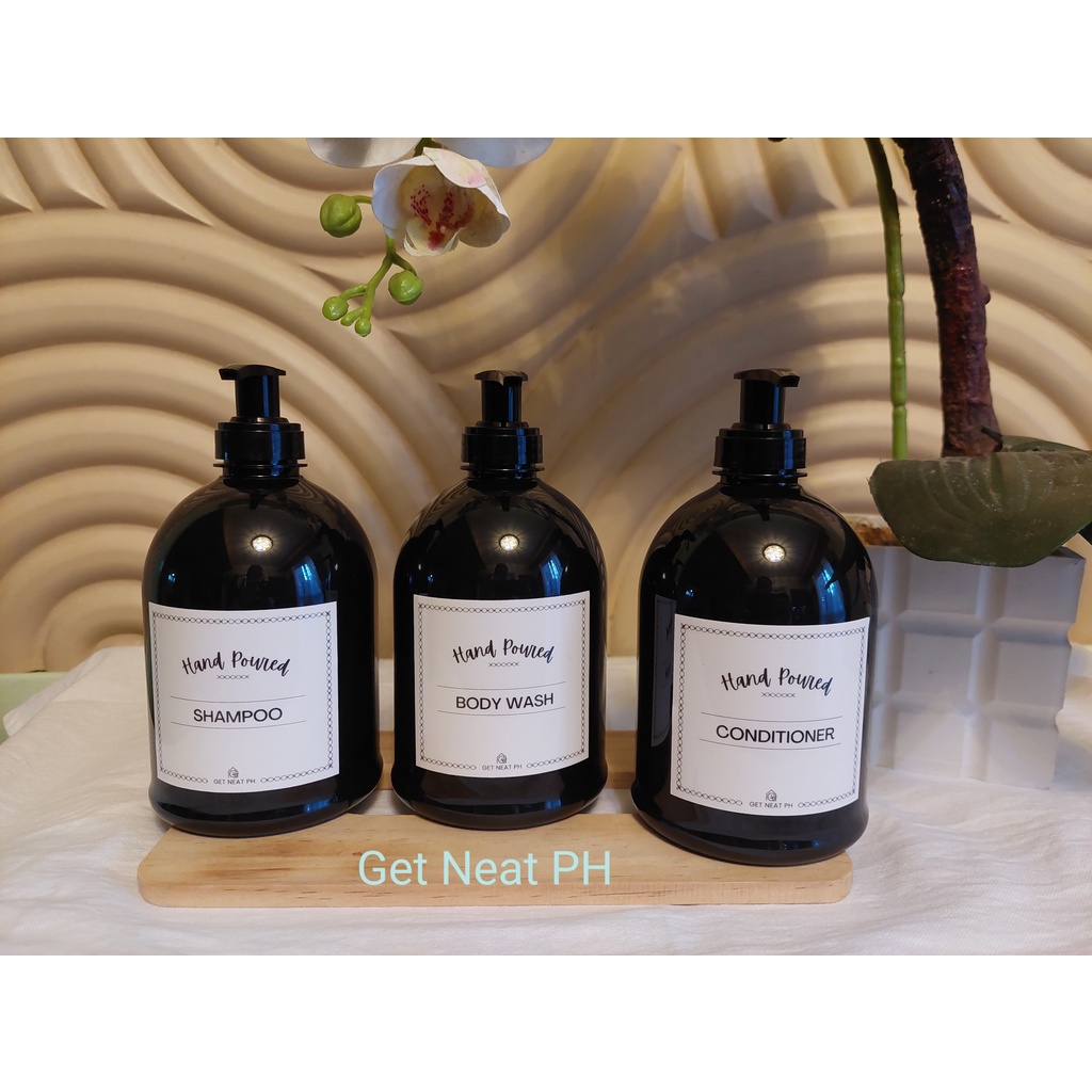 500ml Bell Pump Bottle Dispenser Plastic wit FREE WATERPROOF LABEL ...