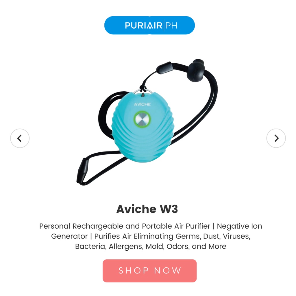 Aviche W3 Wearable Air Purifier Necklace Mini Portable USB Personal Ionizer Rechargeable