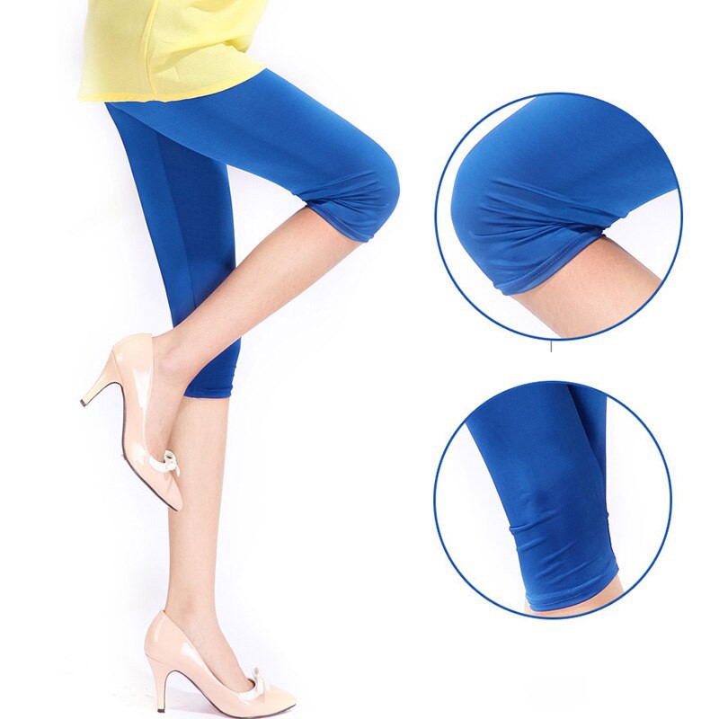 Pants women's spring and summer candy color Capris Korean large ice ...