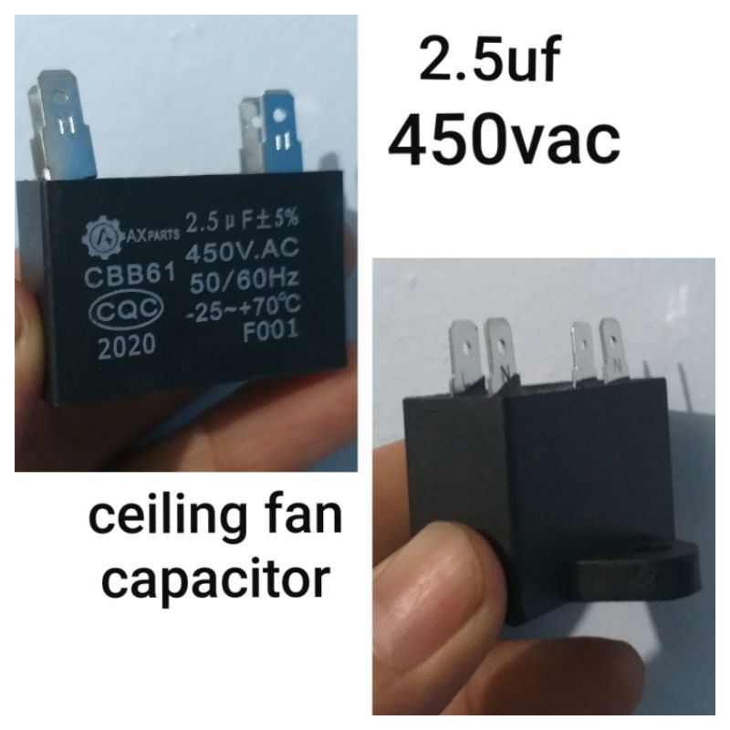 CEILING FAN CAPACITOR 2.0UF 450VAC for electric fan | Shopee Philippines