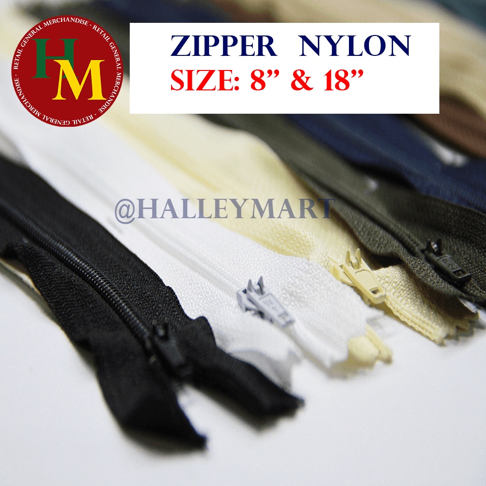 ZIPPER NYLON 8'' & 18'' INCHES Basic and Special Colors Available! (Per ...