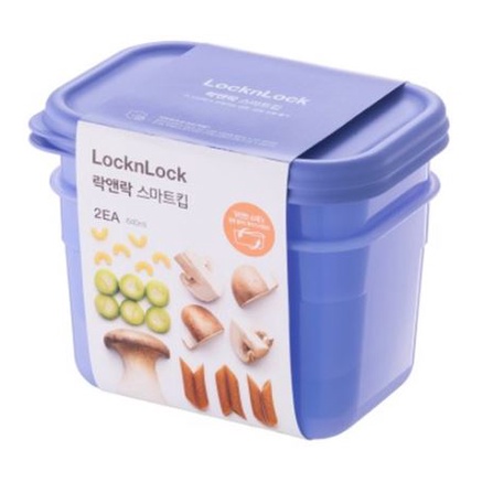 [640ml x 2EA] LocknLock Smart Keep Blue Iris Anti Bacterial Flexible Food Storage | Shopee ...