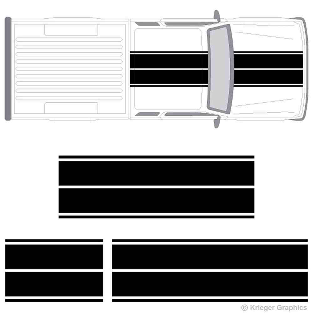 1Set Ford Ranger Dual Rally Racing Stripes 3M Vinyl Double Stripe ...