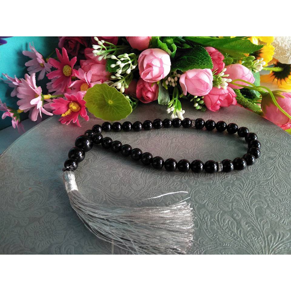 Muslim Tasbih 33 Grains (Natural Stone Black Onyx) | Shopee Philippines
