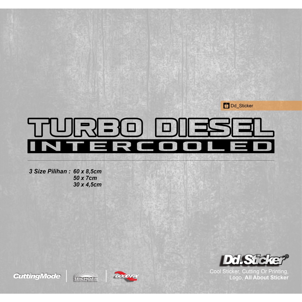 Turbo Diesel Intercooled Vinyl Decal | Cutting stickers | Shopee ...