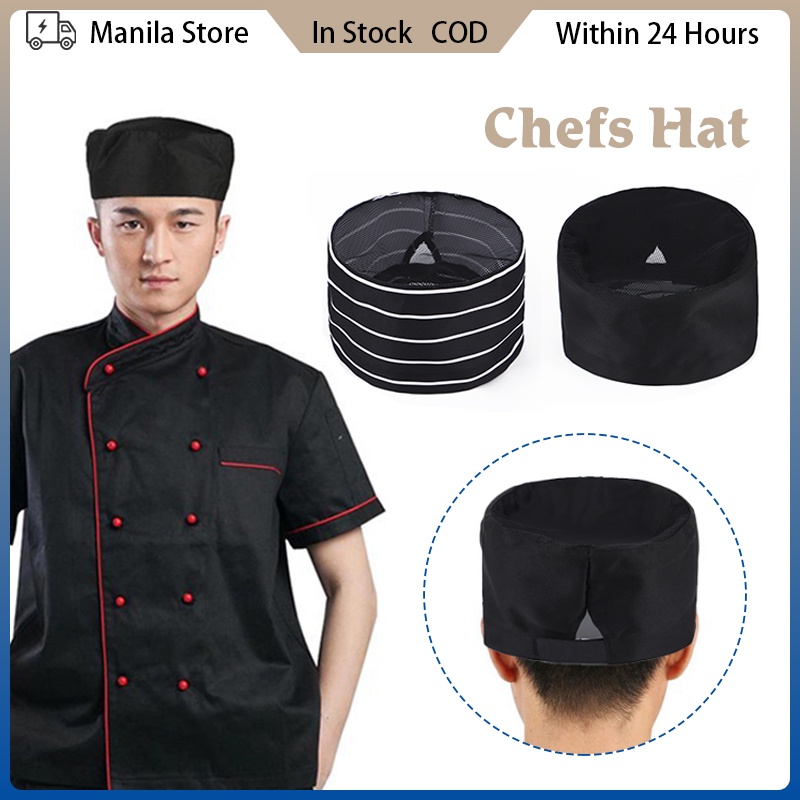 Adjustable Mesh Top Skull Cap Professional Catering Chefs Hat Waiter ...