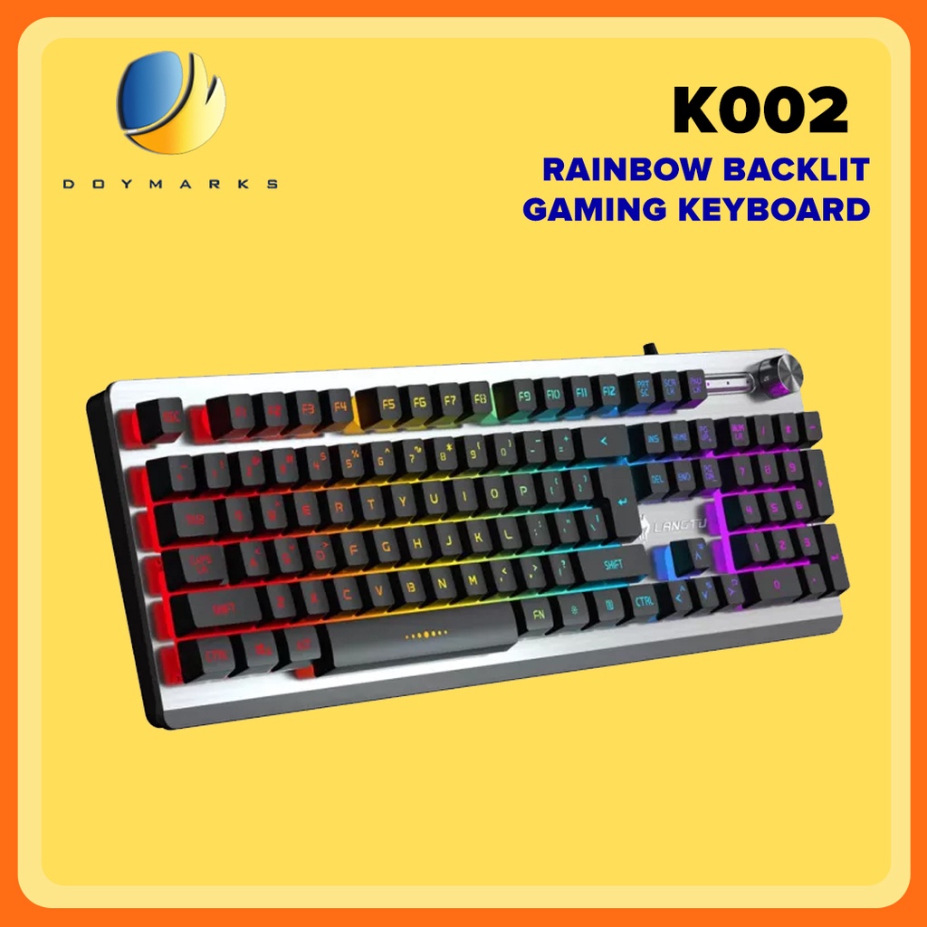 Original LANGTU K002 Gaming Keyboard Full Size Membrane Wired USB Mechanical Feel RGB Backlight ...