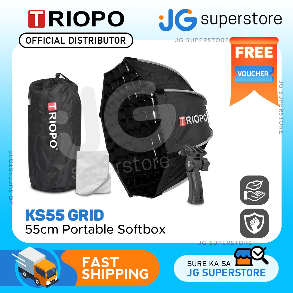 Triopo KS55 55cm Portable Octagon Umbrella Softbox - Honeycomb Grid for ...