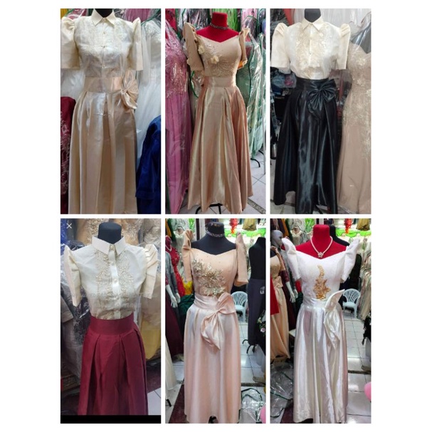 palda back satin floor length with Lazo design/wrap around design ...