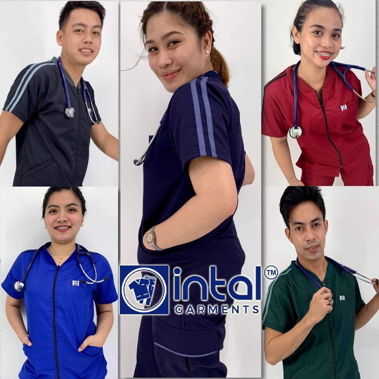 INTAL SCRUBSUIT 031 Elite MALIKSI Full Zip-Up Ribbed Neck Shoulder ...