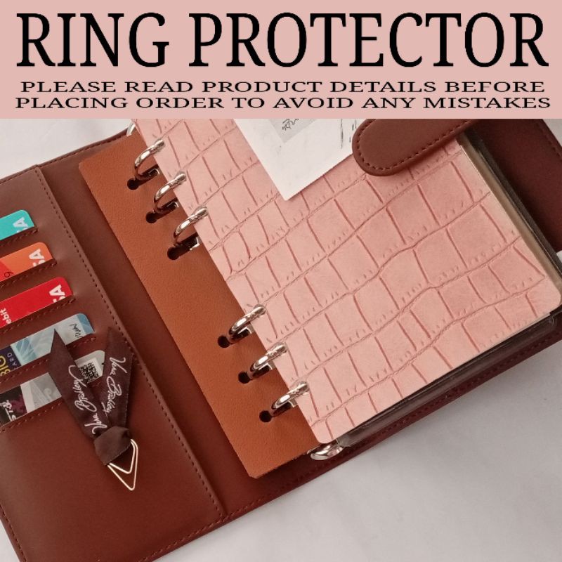 Leather Ring Protector for A6/A7 Binder 6 Rings Planner Notebook ...