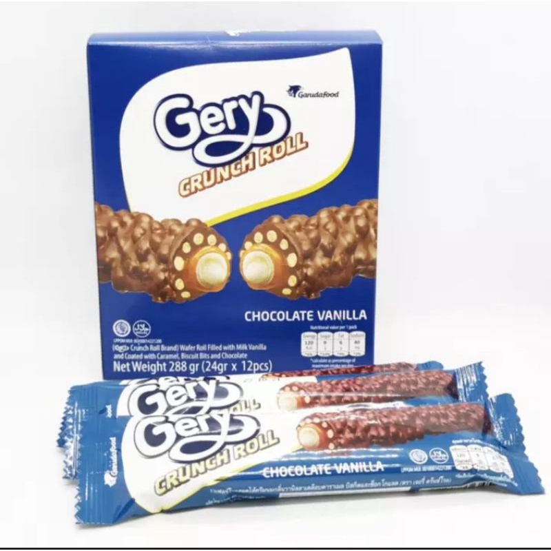 Gery Crunch Roll Chocolate Vanilla with Caramel & Biscuit Bits Wafer ...