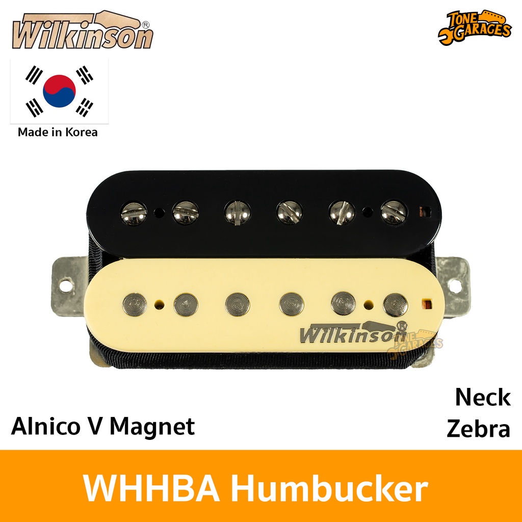 Wilkinson WHHBA Alnico V Humbucker Guitar Pickups High Output Zebra ...