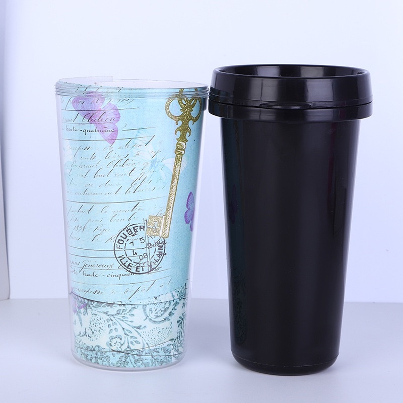 Clear Plastic Tumbler Cup Advertising Cup Can Insert Picture Cup 400ml ...