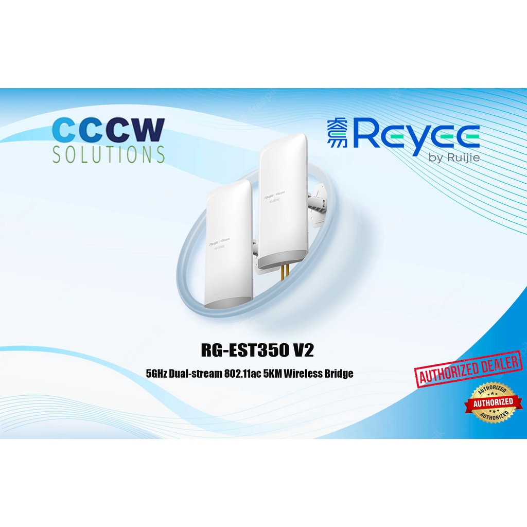 RUIJIE-REYEE RG-EST350 V2 5GHz Dual-stream 802.11ac 5KM Wireless Bridge ...