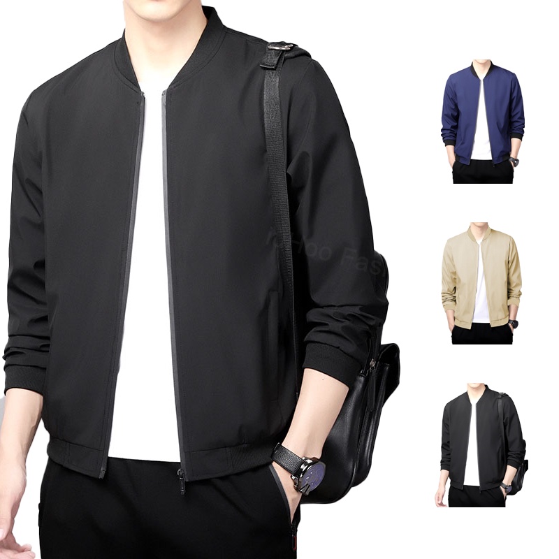 Men's Jacket Korean Trend Bomber Jacket Casual Jacket Plain Jacket For ...