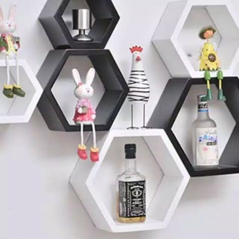 Hexagon Wall Shelf (3PCS) DIAGONAL | Shopee Philippines