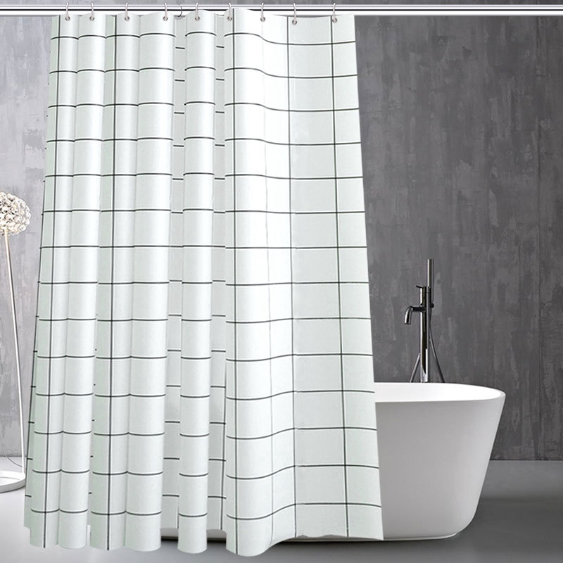 PEVA waterproof and mildewproof white long square shower curtain ...
