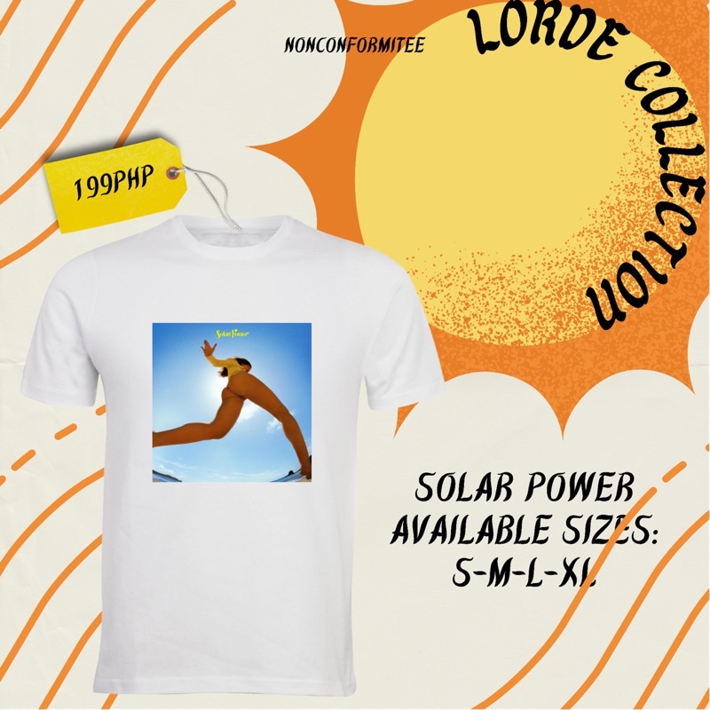 Lorde - Solar Power Merch Unisex T-shirt Cotton Rubberized Print ...