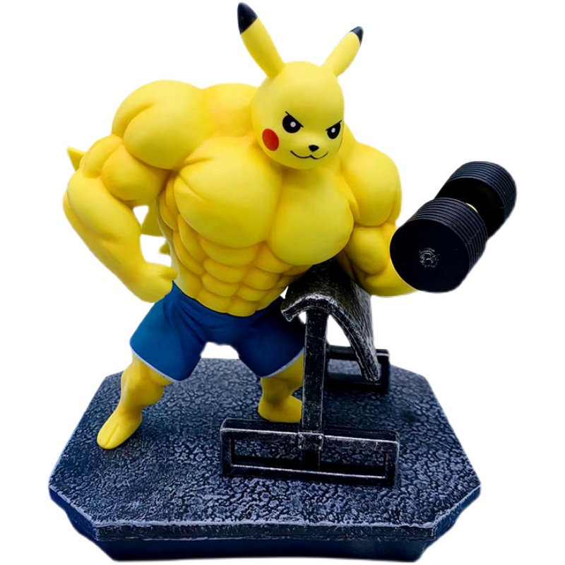 Pokemon Muscle Pikachu Charmander PVC Anime Figure Bodybuilding Statue ...