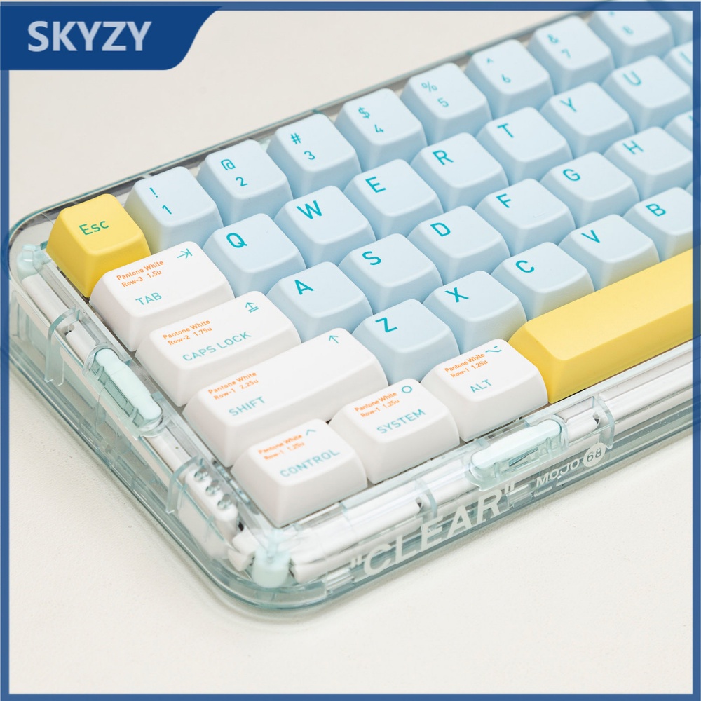 144 Keys Light blue keycaps MDA Profile PBT Dye Sub mechanical keyboard ...