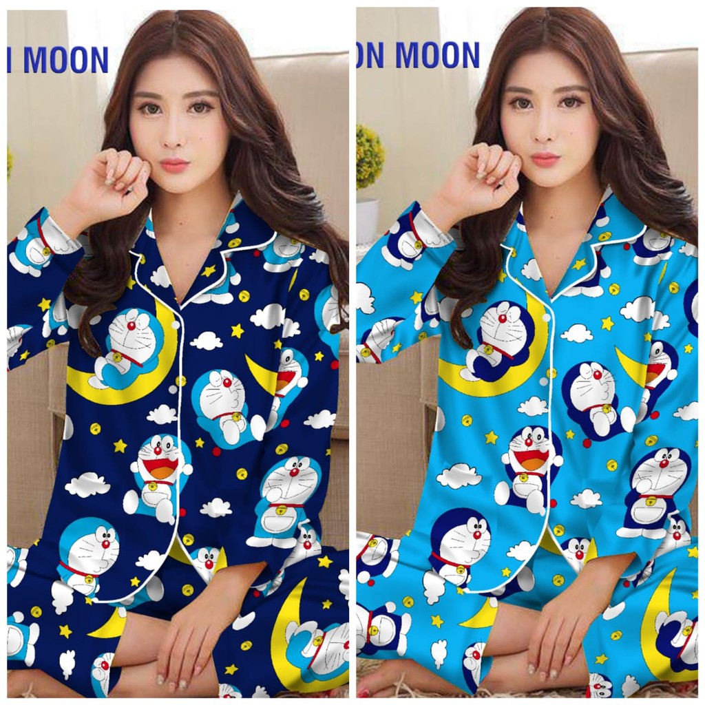 Lff - Doraemon Motif PP Pajamas/Sleepwear/Fit to XL | Shopee Philippines