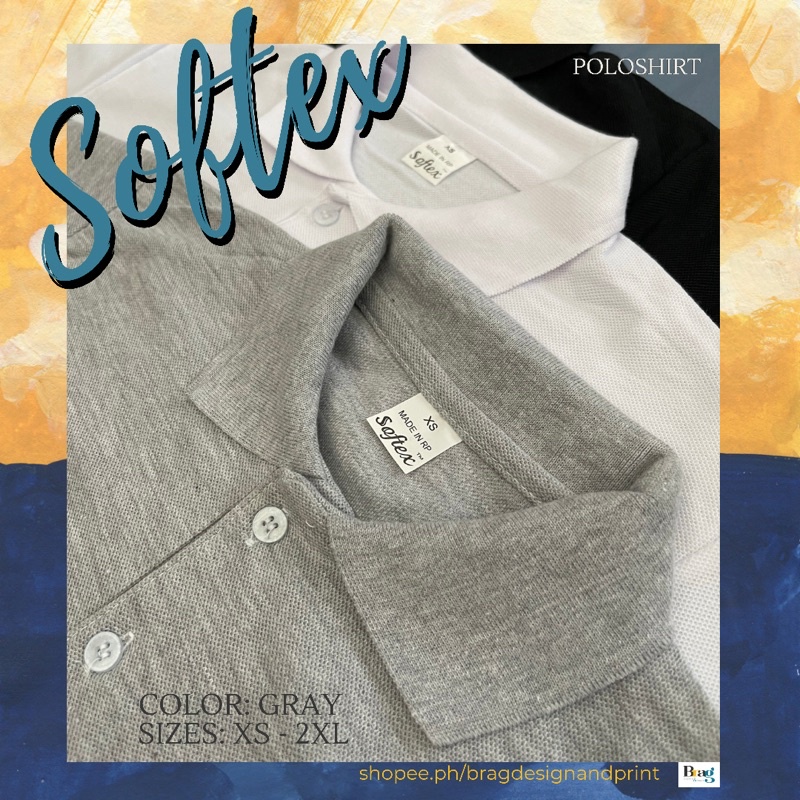 SOFTEX Gray | Plain Honeycomb Poloshirt | Shopee Philippines