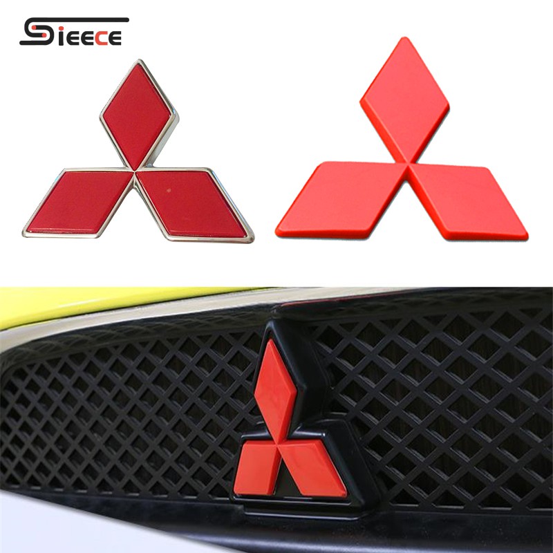 Sieece MITSUBISHI Logo Car Front Rear Trunk Lid Emblem Badge Sticker ...