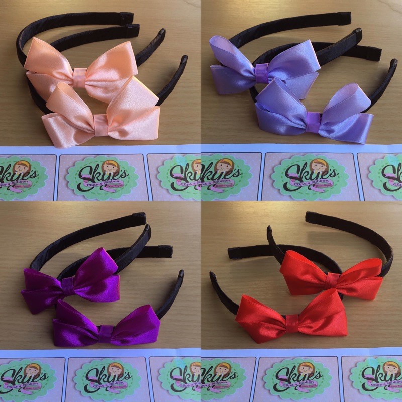 / Satin Ribbon Bow Headband / Baby Elastic Soft Bands SCRB Hair ...