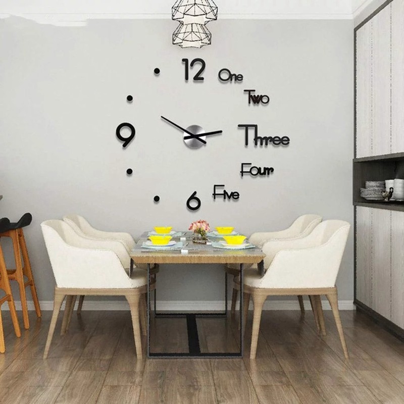 Acrylic DIY Analog 3D Modern Large Number Wall Clock Sticker Home Decor ...