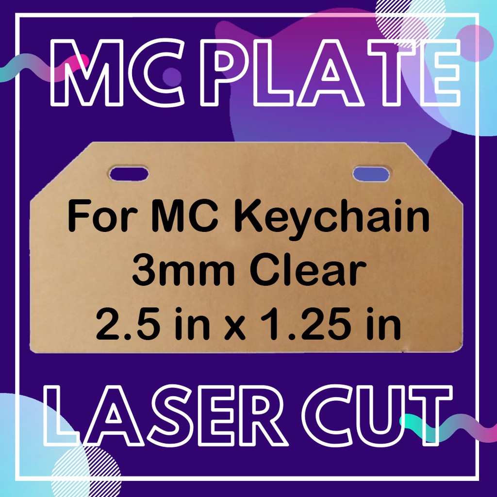 Mini Acrylic MC Plate Number Motorcycle Keychain - Laser cut (2.5in x 1 ...