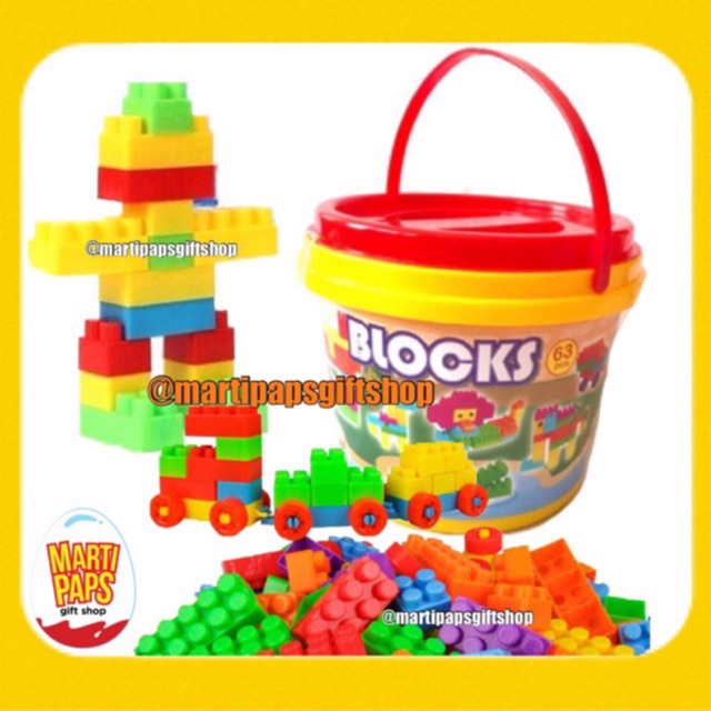 BUCKET EDUCATIONAL BIG BUILDING BLOCKS IN CONTAINER | Shopee Philippines