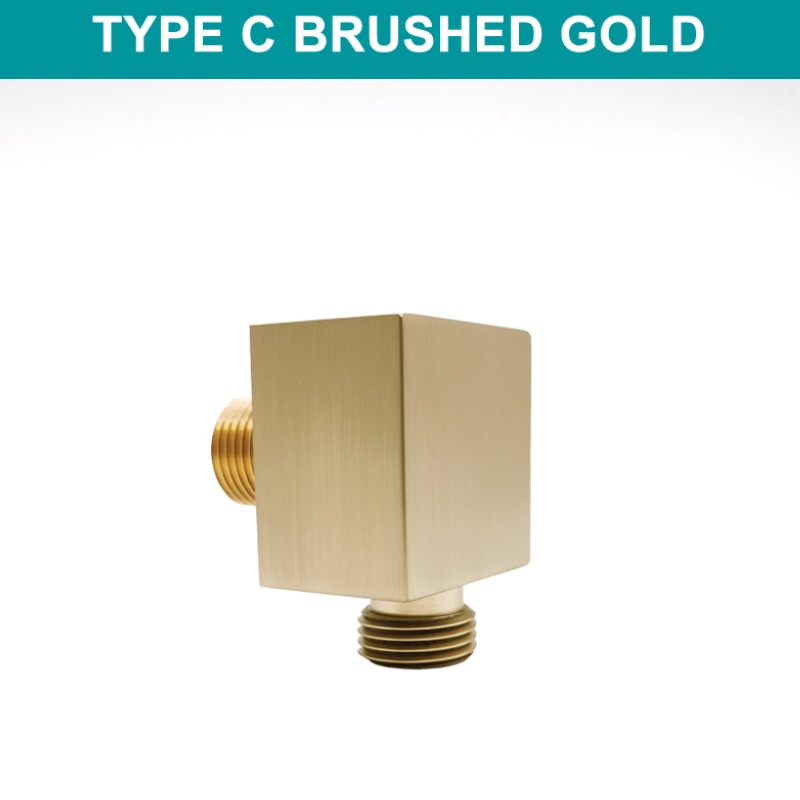 Shower Water Outlet Hose Connector Solid Brass Black Chrome Gold Grey ...