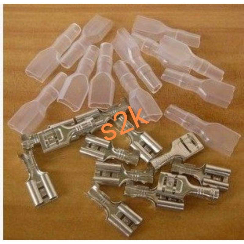 terminal/faston tab 6.3mm FEMALE W/ RUBER~10PC | Shopee Philippines
