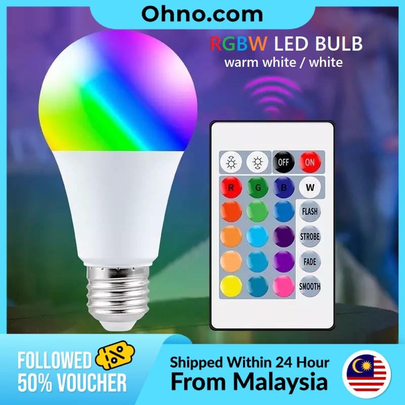 E27 RGB LED Bulb With Smart Control Dimmable 7W 10W 15W RGBW Led Lamp ...